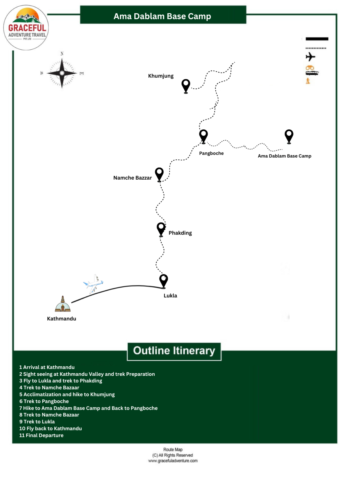 Ama Dablam Base Camp Trek -12 Days , cost, Itinerary